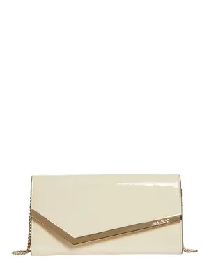 JIMMY CHOO Jimmy Choo Emmie Leather Clutch Latte/ Light Gold