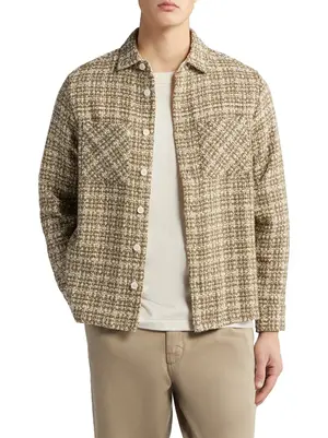 WAX LONDON Whiting Mercer Check Button-up Overshirt - Khaki