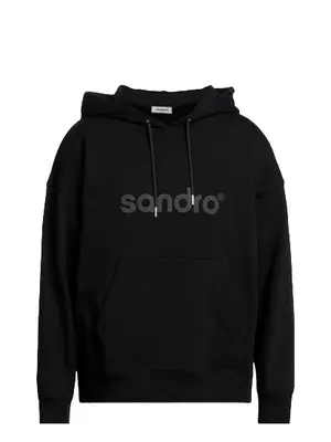 Sandro Cotton-Blend Fleece Sweatshirt Black
