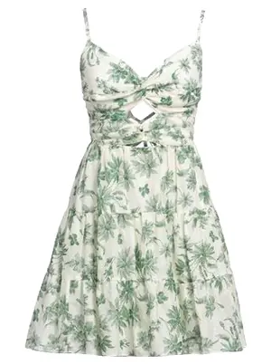 Sandro Mini Floral-print Flared Dress - White