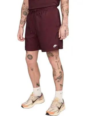 Nike Nike Club Woven Flow Shorts Burgundy Crush/ White