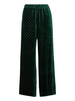 Gucci Devoré-velvet Track Pants - Green