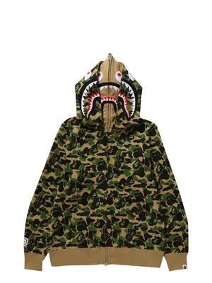 A BATHING APE Abc Camo Double Shark Full Zip Hoodie - Green