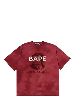 A BATHING APE Tie Dye Bathing Ape Tee - Red