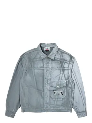 Supreme X Stone Island Denim Trucker Jacket Reflective - Silver