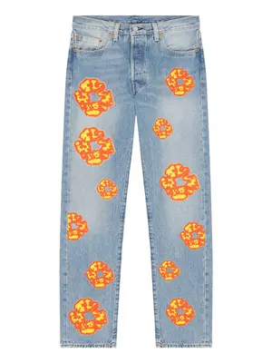 DENIM TEARS X Offset Printed Jeans - Blue
