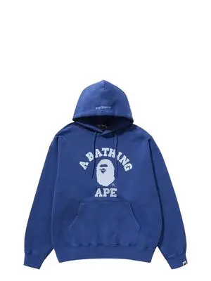 A BATHING APE College Overdye Pullover Hoodie - Blue