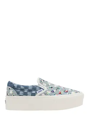 VANS Classic Slip-on Stackform Woven Denim Floral - Blue