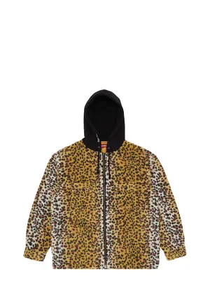 Supreme Fleece Zip Up Hooded Shirt - Brown