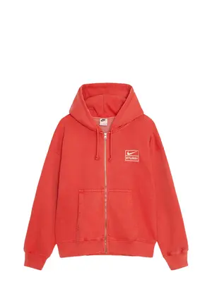 StÜssy X Nike Pigment Dyed Fleece Zip Hoodie - Red