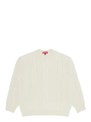 Supreme Appliqué Cable Knit Sweater - Cream