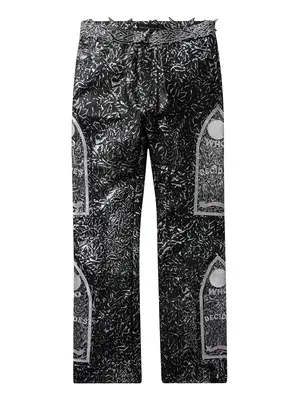 WHO DECIDES WAR BY EV BRAVADO Foil Leather Pant - Grey