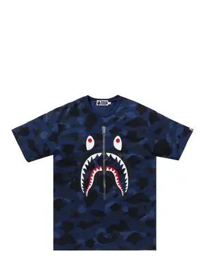 A BATHING APE Color Camo Shark Tee 'navy - Blue