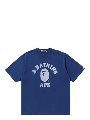 A BATHING APE College Overdye Tee 'blue' Blue