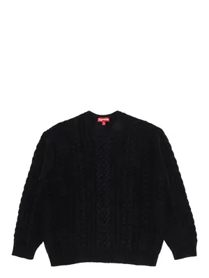 Supreme Appliqué Cable Knit Sweater - Black