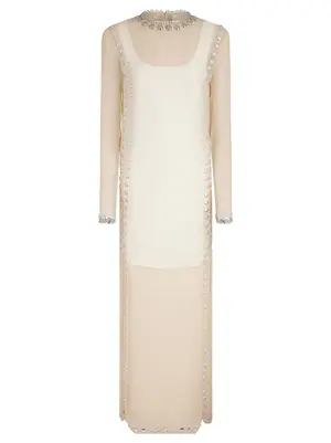 Rabanne Embellished Sheer Maxi Dress Ivory