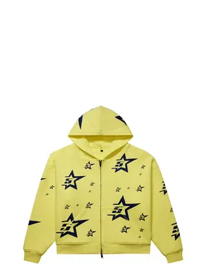 SP5DER Double Layer 5 Star Zip Hoodie - Yellow