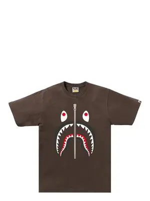 A BATHING APE Shark Tee - Brown