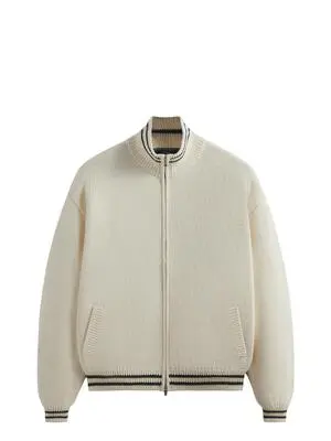 Kith Wyona Full Zip Varsity Sweater - Cream