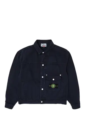 Supreme X Stone Island Denim Trucker Jacket - Blue