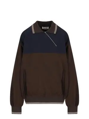 Miu Miu Viscose Zipper Sweatshirt - Cacao+blu