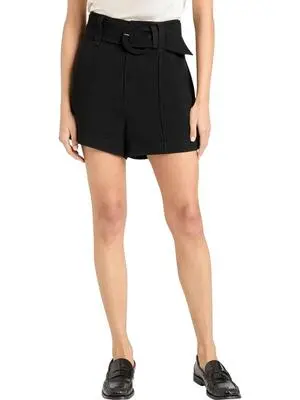 Cinq À Sept Aldi Belted High-rise Shorts - Black