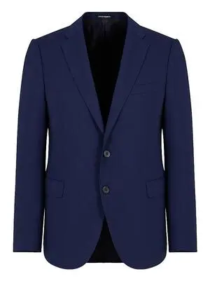 Emporio Armani Slim Fit Tropical Wool Jacket - Solid Dark