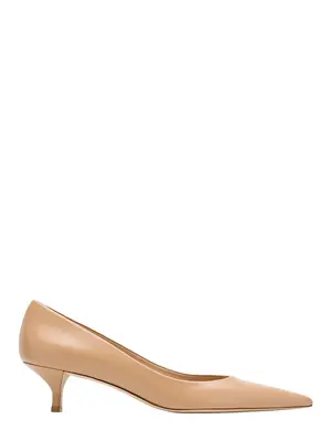 STUART WEITZMAN Leather Kitten-heel Pumps - Adobe