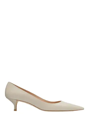 STUART WEITZMAN Stuart Weitzman Leather Kitten-Heel Pumps Dune