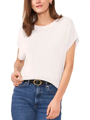 Vince Camuto Crewneck Dolman Cap Sleeve Sweater - Birch