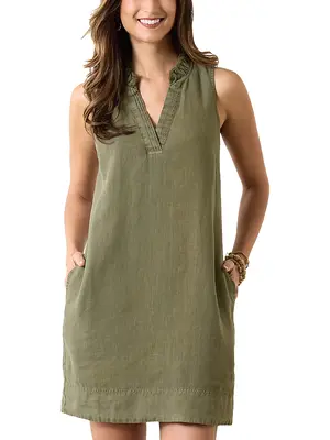 Tommy Bahama Tommy Bahama Two Palms Double Ruffle Dress Tea Leaf