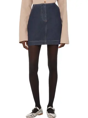 Whistles Denim Mini Skirt - Dark Denim