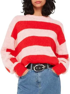 Whistles Crewneck Sweater - Pink/multi
