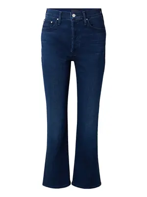 MOTHER Net Sustain The Tripper Ankle High-rise Flared Jeans - Blue