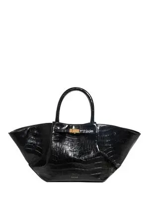DEMELLIER Midi New York Bag - Black Croc