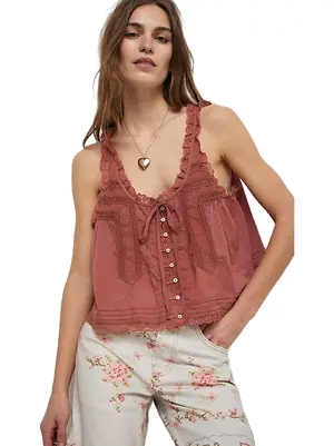 Free People Forevermore Tank - Cedar Wood