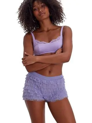 Free People Intimately Feeling For Lace Shorties Heavenly Lavender