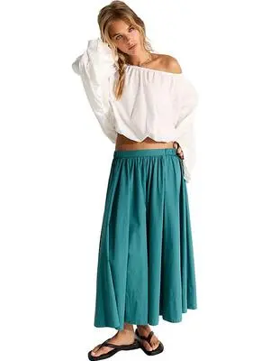 Free People Lowen Midi Skirt - Bayou