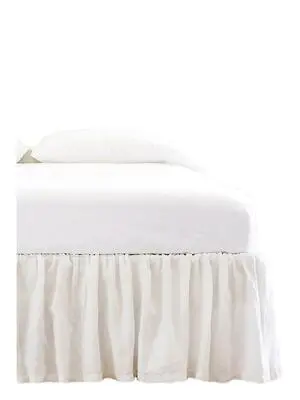 POM POM AT HOME Gathered Linen Bedskirt - Cream
