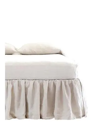 POM POM AT HOME Gathered Linen Bedskirt - Flax
