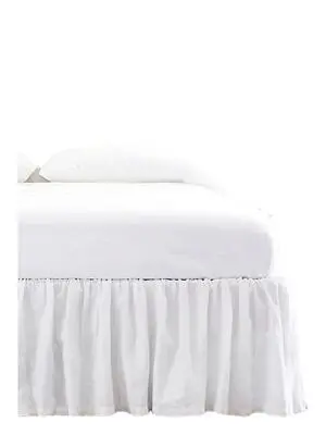 POM POM AT HOME Gathered Linen Bedskirt - White