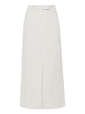 Brunello Cucinelli Fluid Twill Maxi Skirt - Neutrals
