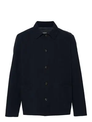 A.p.c. Texturised Cotton Shirt Jacket - Blue