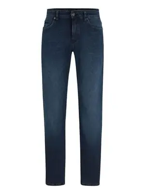 BOSS Slim-fit Stonewashed Jeans - Blue