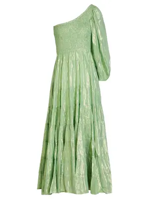 Sundress Joanna One-sleeve Maxi Dress - Light Green