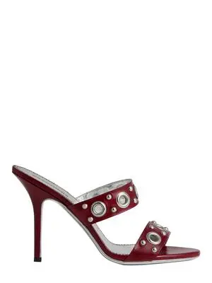 Dsquared2 Eyelet-embellished Leather High Heel Sandals - Red