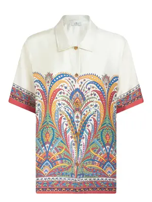 Etro Paisley-print Silk-satin Shirt - White