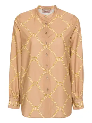 TWINSET Chain-print Poplin Shirt - Neutrals