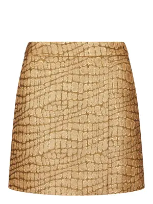 TOM FORD Crocodile-jacquard Mini Skirt - Gold