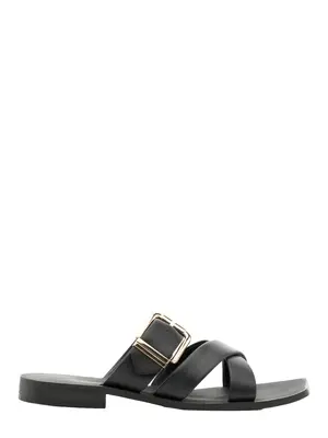 Senso Gwen Buckle-detail Leather Sandals - Black